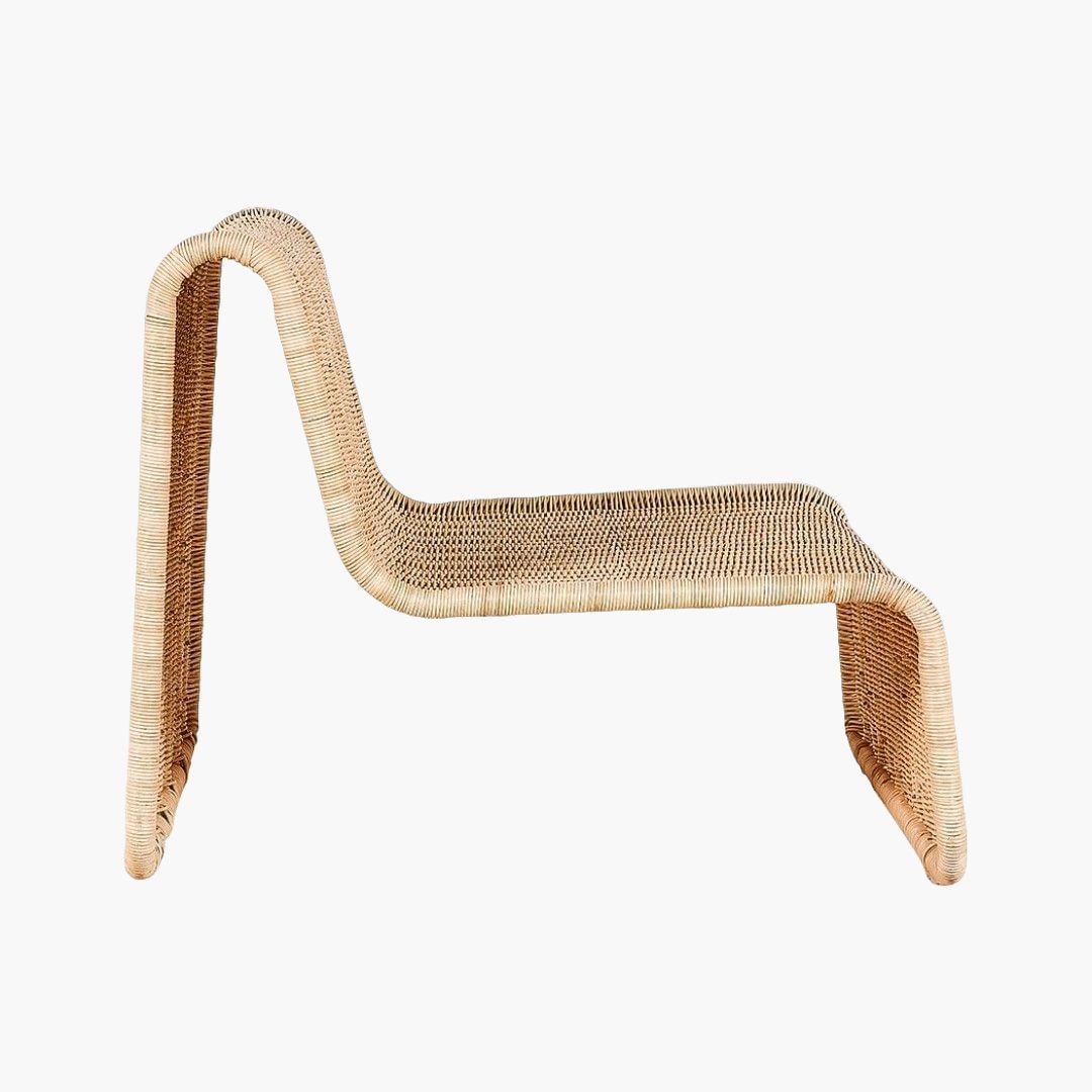 Kanat Rattan Chair With Cushion - BROWN FABRIC | Marina Home Qatar