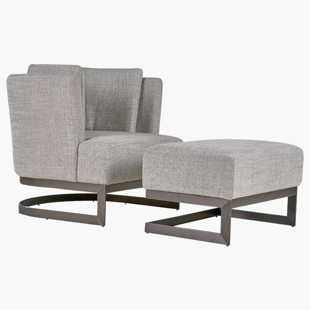 Buy Online Lizbet Lounge Chair With Ottoman,GREY,FABRIC | Marina Home ...