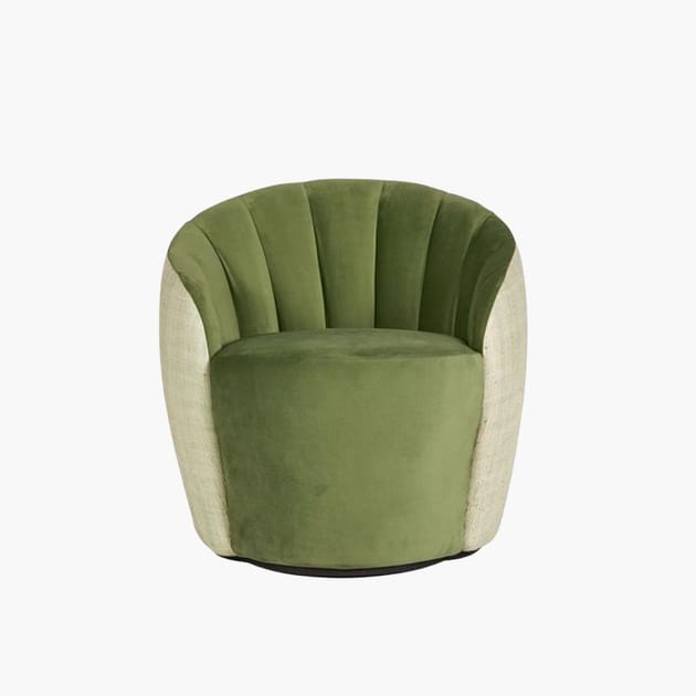 Buy Online Florian Lounge Chair,GREEN,FIBER | Marina Home Interiors Bahrain