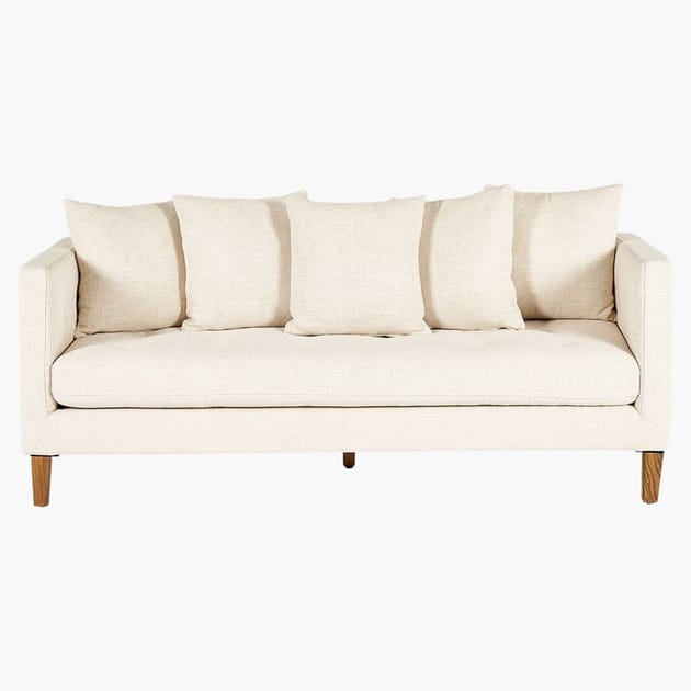 Remus Three Seater Sofa - WHITE FABRIC | Marina Home Qatar