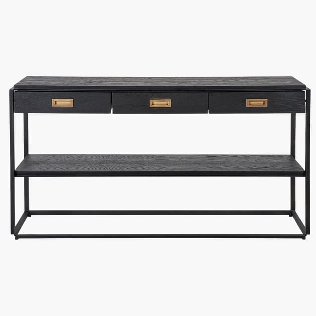 Aswad Console Table - BLACK WOOD | Marina Home Bahrain