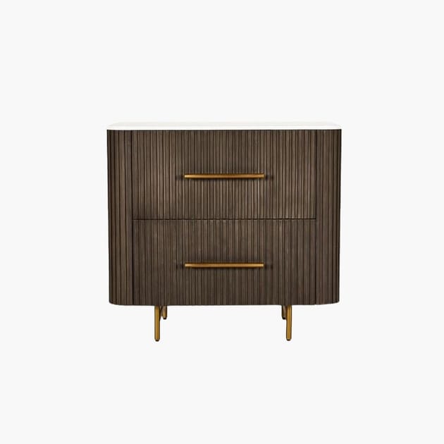 Finnley Bedside Table With Storage - GREY WOOD | Marina Home Qatar
