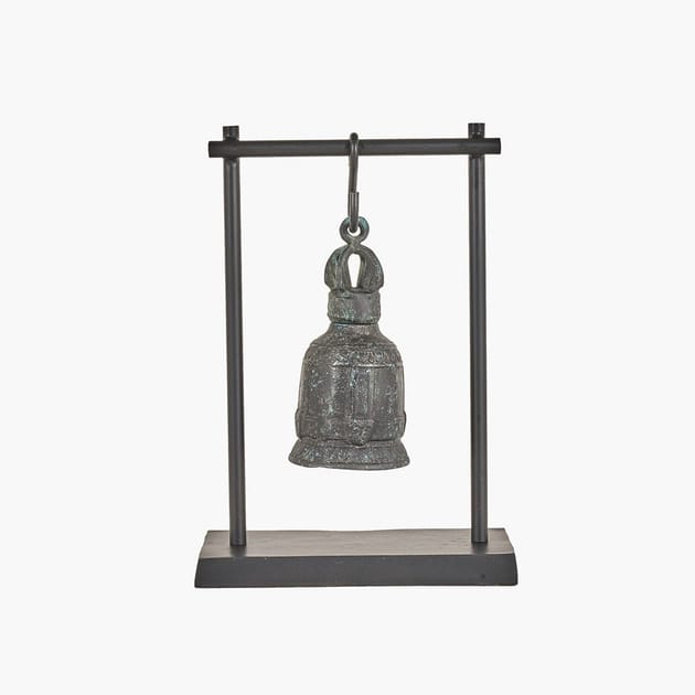 Obade Bell With Stand - BLACK ALUMINIUM | Marina Home Qatar