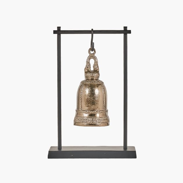 Obade Bell With Stand - Small - GOLD ALUMINIUM | Marina Home Qatar