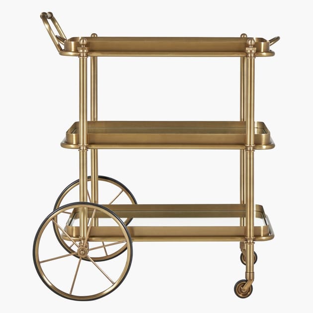 Buy Online Athena Tea Trolley,GOLD,METAL | Marina Home Interiors UAE