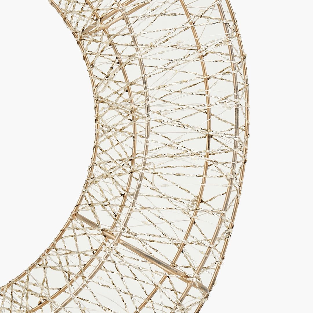 Buy Online Maeve Deco Wreath With Light,GOLD,METAL | Marina Home ...
